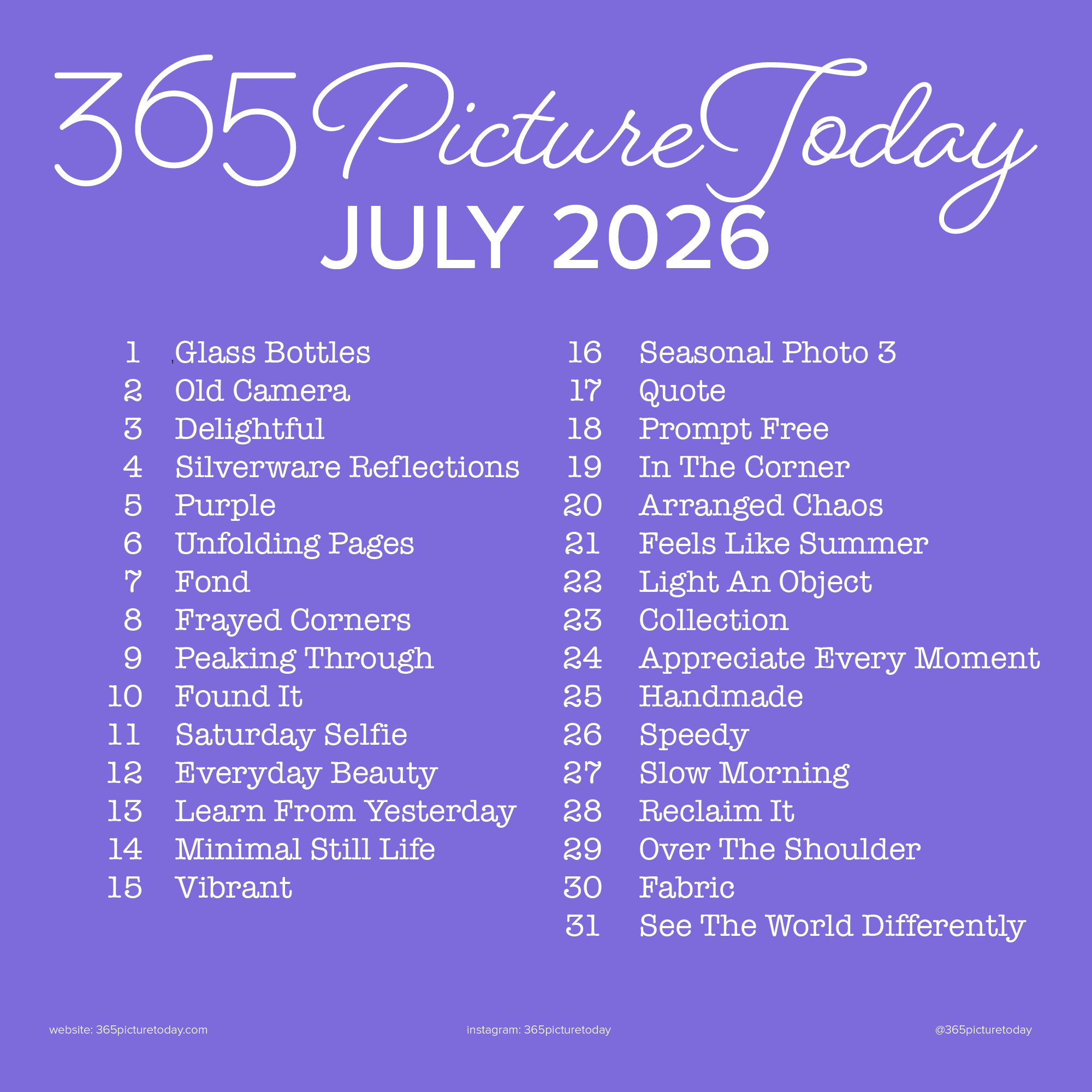 July 2026 | 365 Picture Today